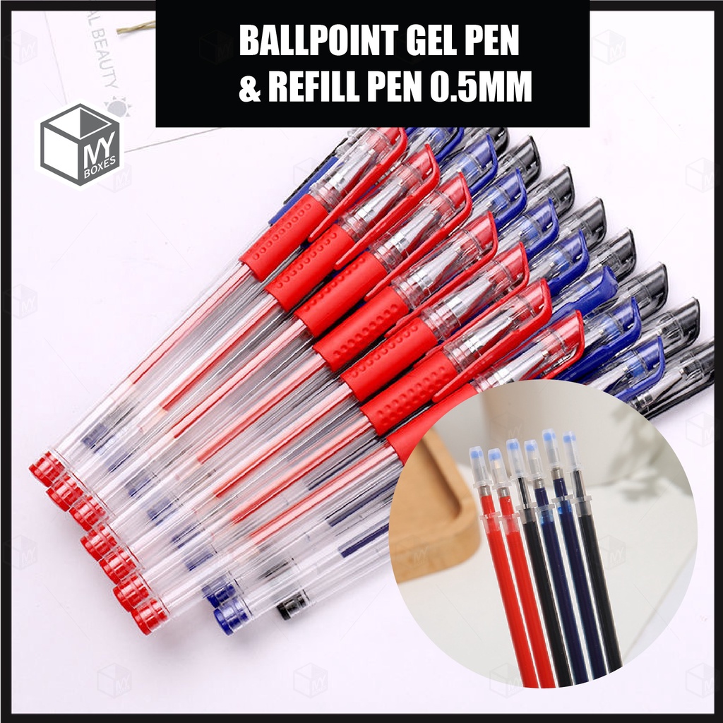 MYB 0.5mm Gel Pen Alat Tulis Pen Hitam Pen Biru Pen Merah Black Pen Blue Pen Red Pen Stationary ...