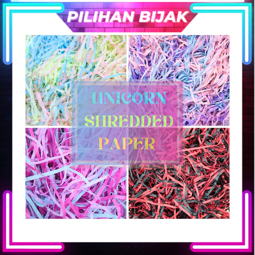 100G Kertas Cebisan Hiasan Hantaran Unicorn Shredded Paper Mix Colors ...
