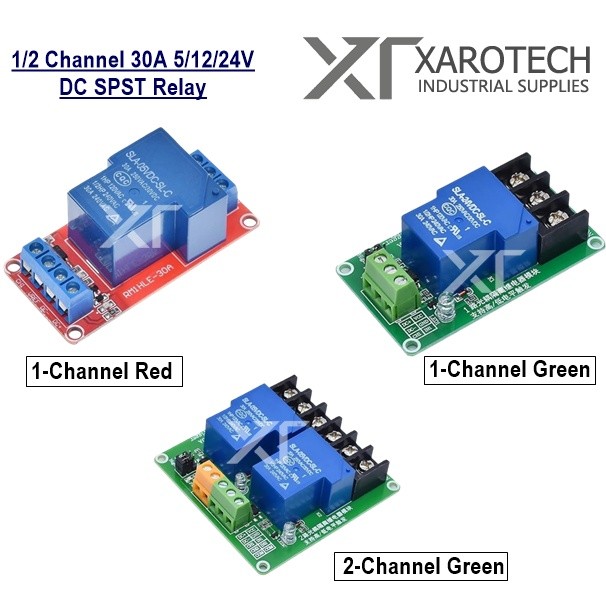 1/2Channel 30A 5/12/24V DC SPST Relay Module Single Way Optocoupler ...