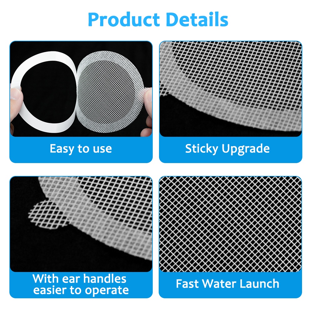 10pcs/pack Disposable Floor Drain Sticker Shower Hair Catcher Cover ...