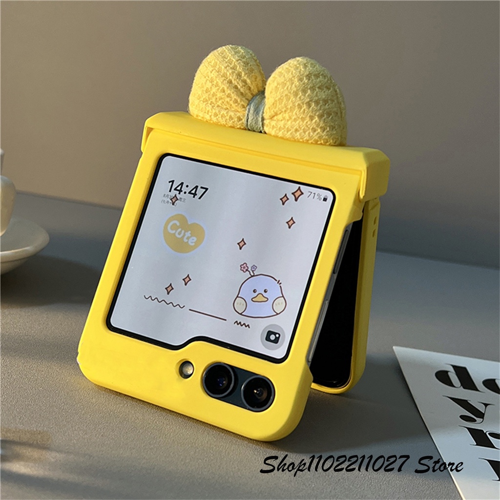 Cute Korean Candy Color 3D Bowknot Solid Color Simple Case for Samsung ...