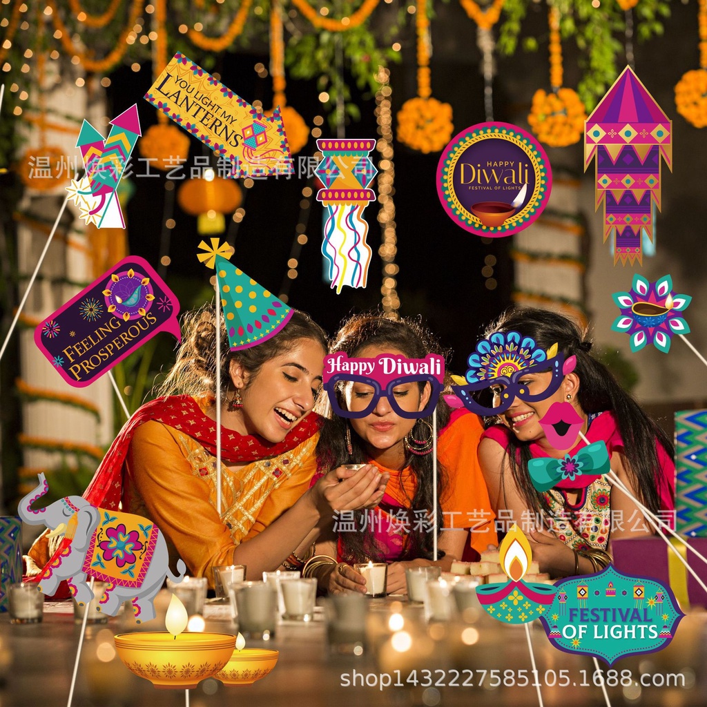 Hot Sale Deepavali Decorations - Happy Diwali Photo Booth Props 25 ...