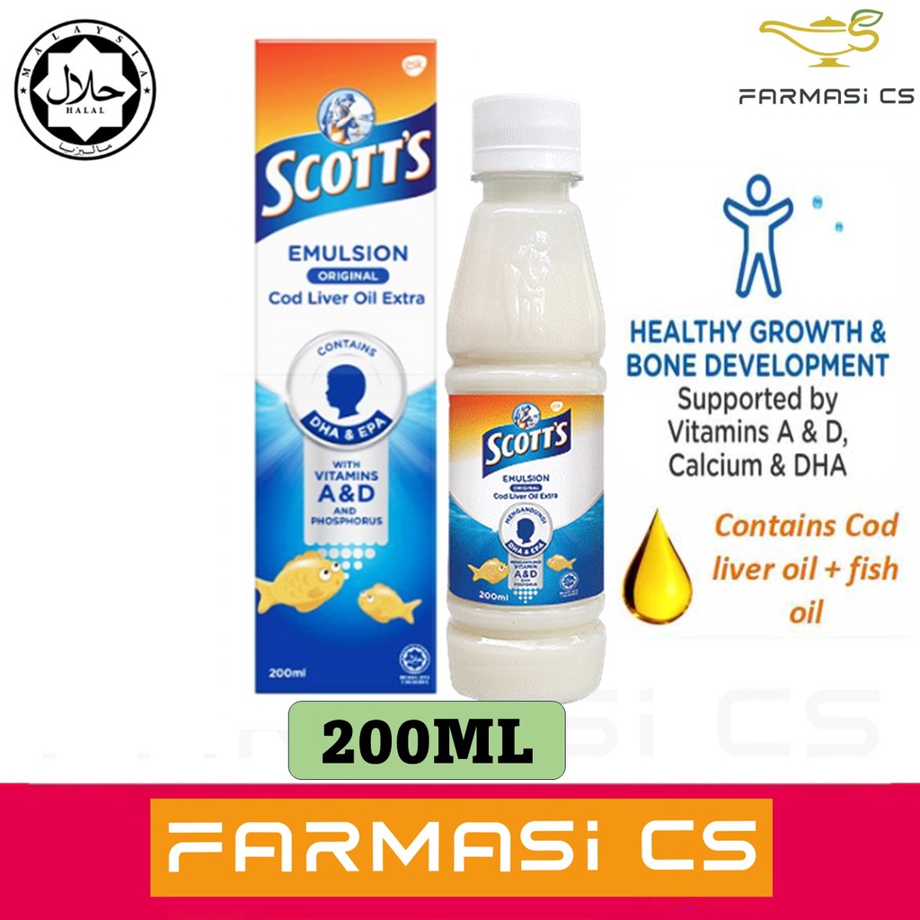 Scott‘s Emulsion Original Cod Liver Oil Extra 200ml EXP:04/2025 [ Scott ...