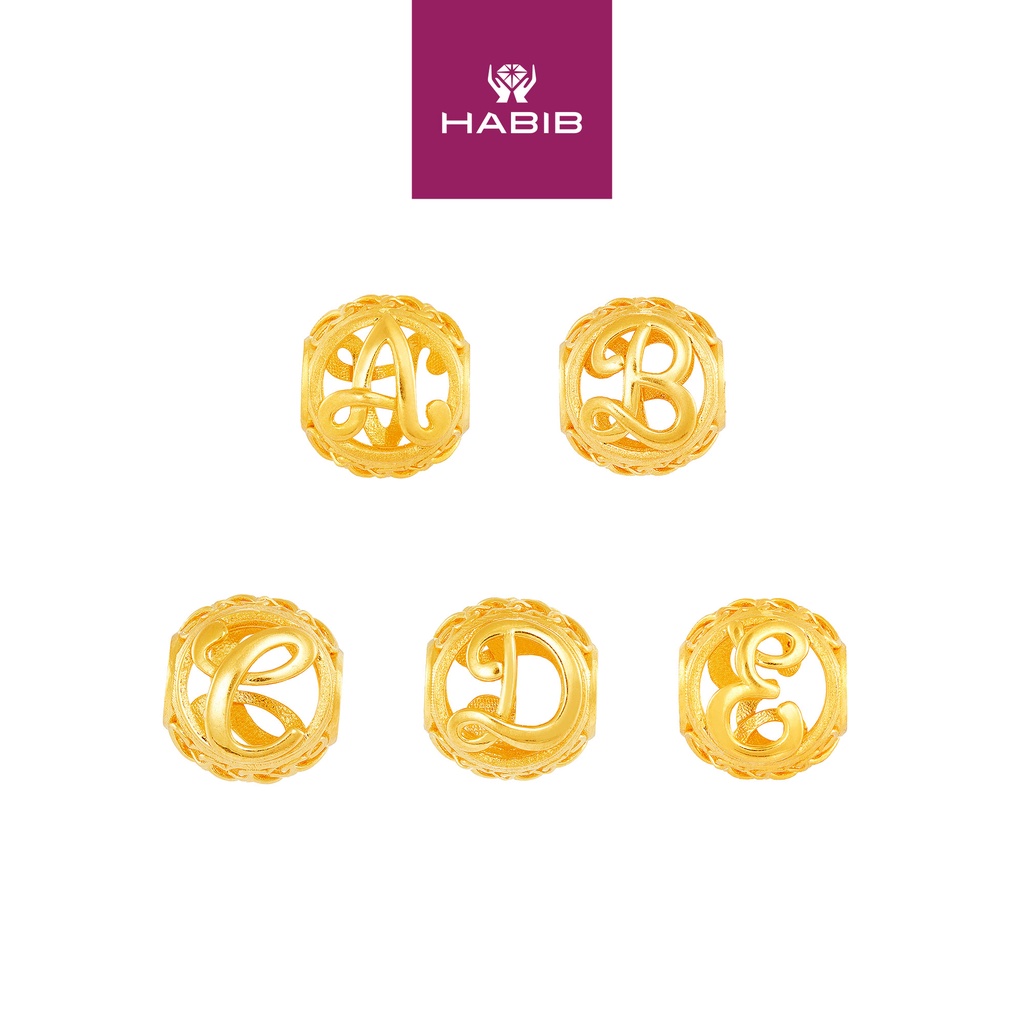HABIB 916/22K Yellow Gold Alphabet Charm A01 3555P Q0823 | Shopee Malaysia