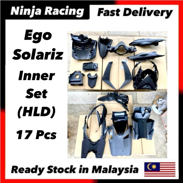 HLD YAMAHA EGO SOLARIZ SOLARIK SOLARIS FULL INNER COVERSET 17 PCS INNER HITAM COVER SET NO NON ...