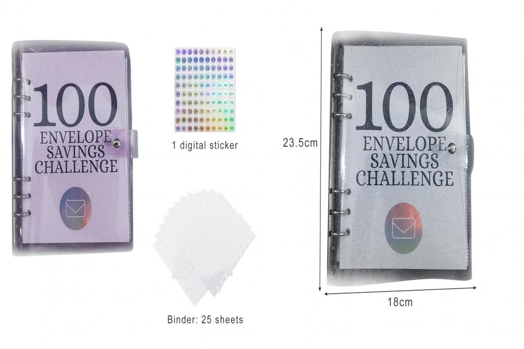 [poslajudo] Savings Tracker Binder Money Saving Challenge Binder 100 ...