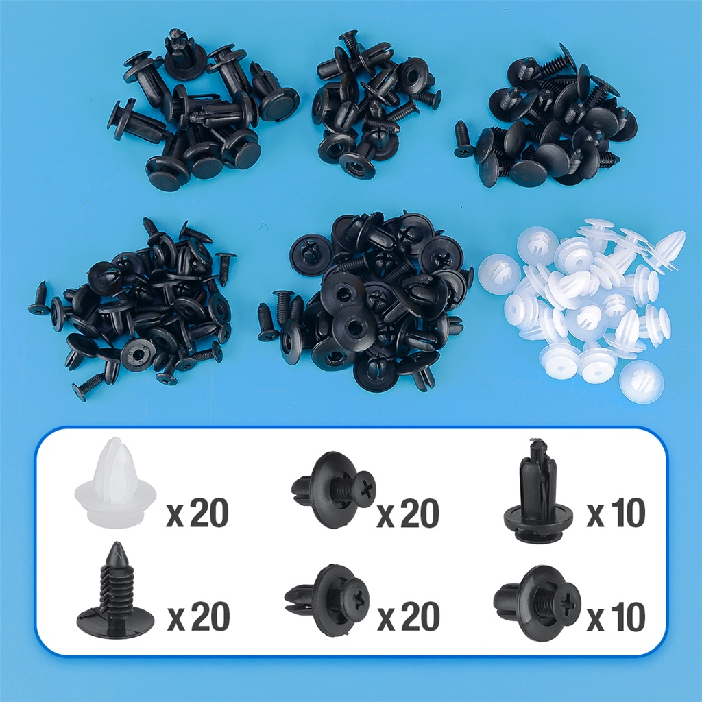 90467-06017 01553-0038U 0G032-50037-A 100pcs Car Body Bumper Rivet Retainer Trim Molding Push ...