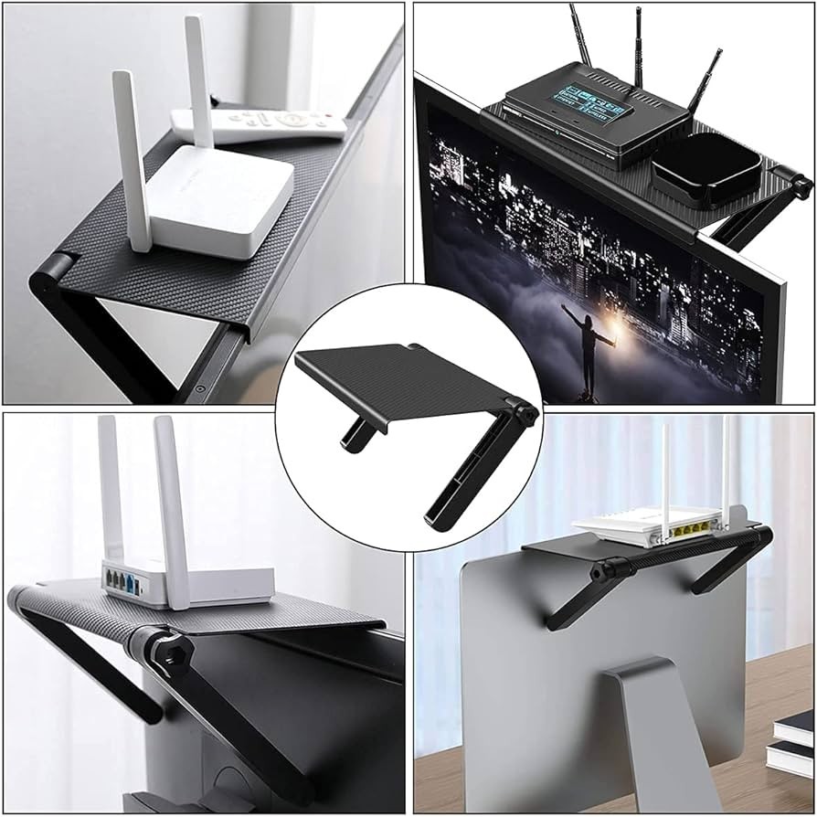 TV Box Top Shelf Storage Bracket Stand Screen Caddy Monitor Wall Mount ...