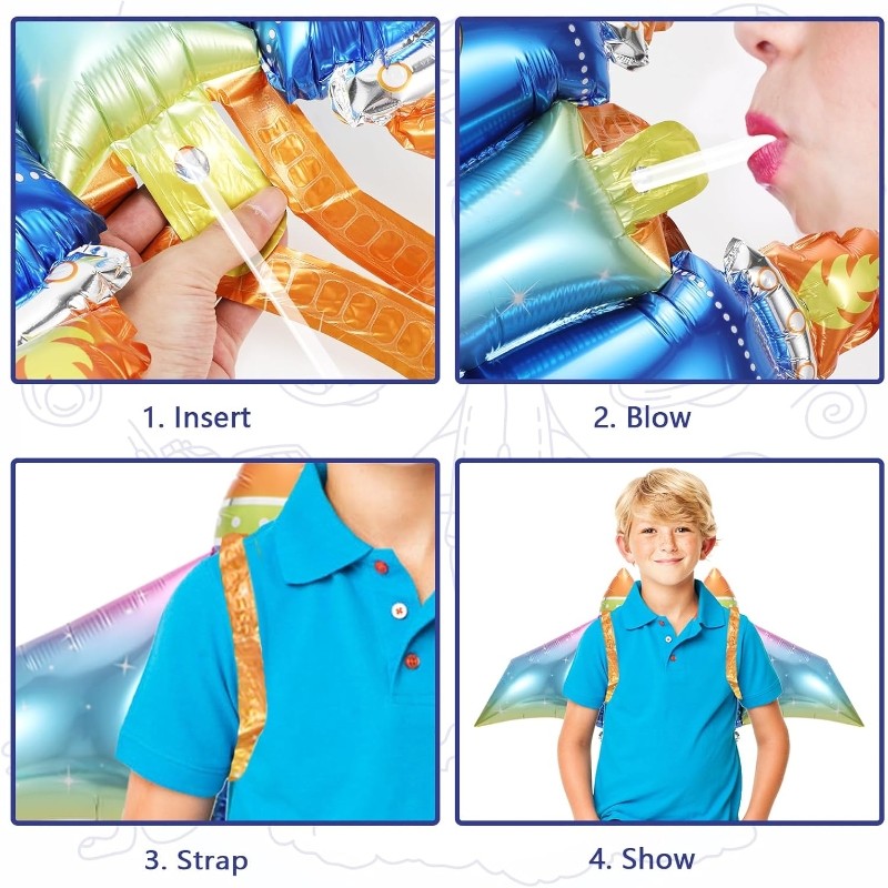 Rocket Wing Balloons Inflatable Foil Balloons Large Wings Balloon ...