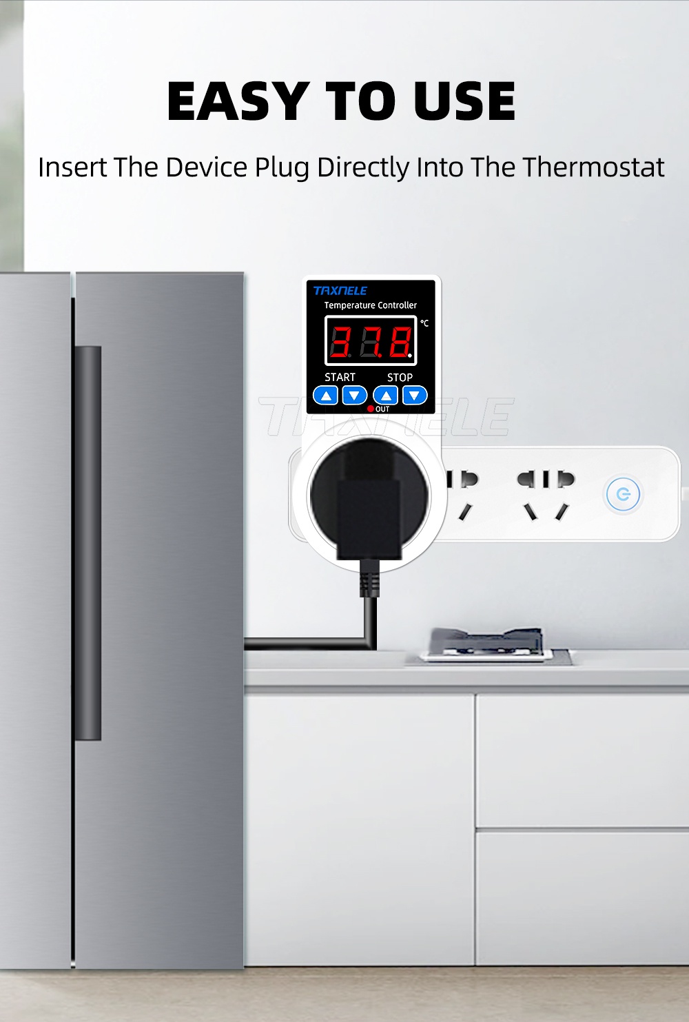 Taxnele 110v 220v Socket Thermostat Digital Temperature Controller Ntc Sensor Probe Shopee