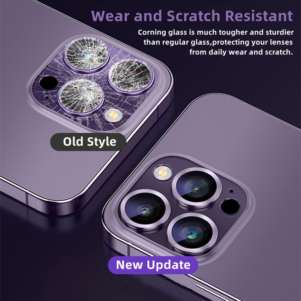 New Titanium Color Metal Ring Camera Lens Protector For iPhone 16 15 14 ...