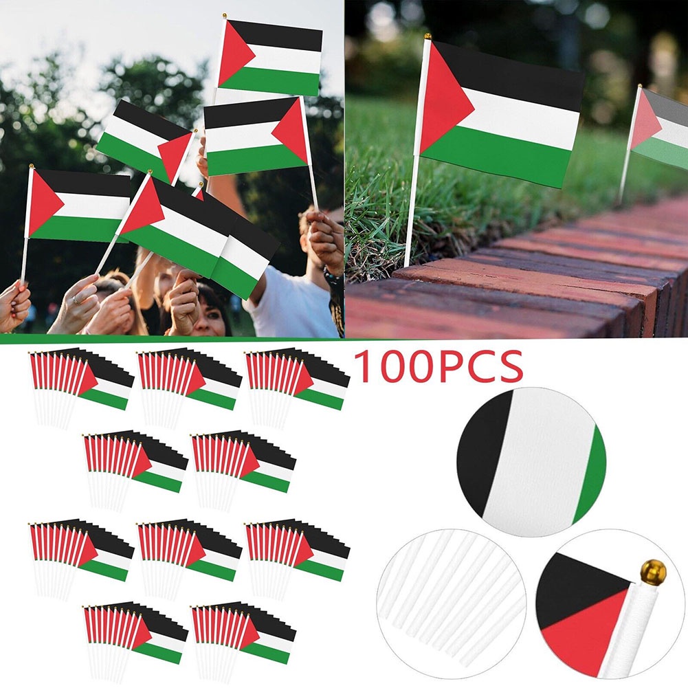 Ready Stock10PC Palestine Flag Small With Pole 14x21cm/20×28cm ...