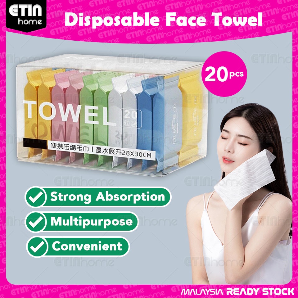 ETRAVEL Disposable Face Towel 20pcs Portable Travel Hotel Supplies ...