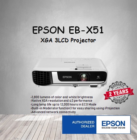 Epson EB-X51 XGA 3800 Lumens 3LCD Projector | Shopee Malaysia