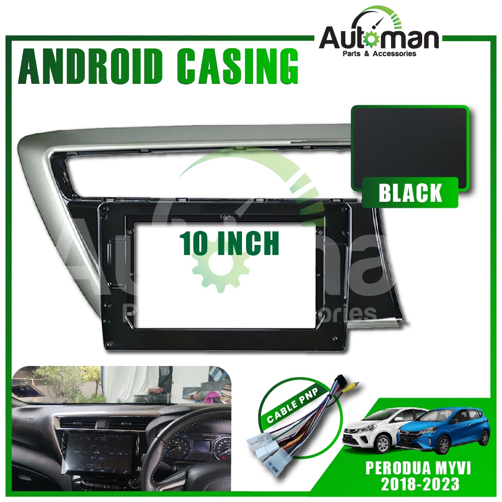 Perodua Myvi 2018 2023 Grey Cover Black Frame Dashboard Audio Android ...