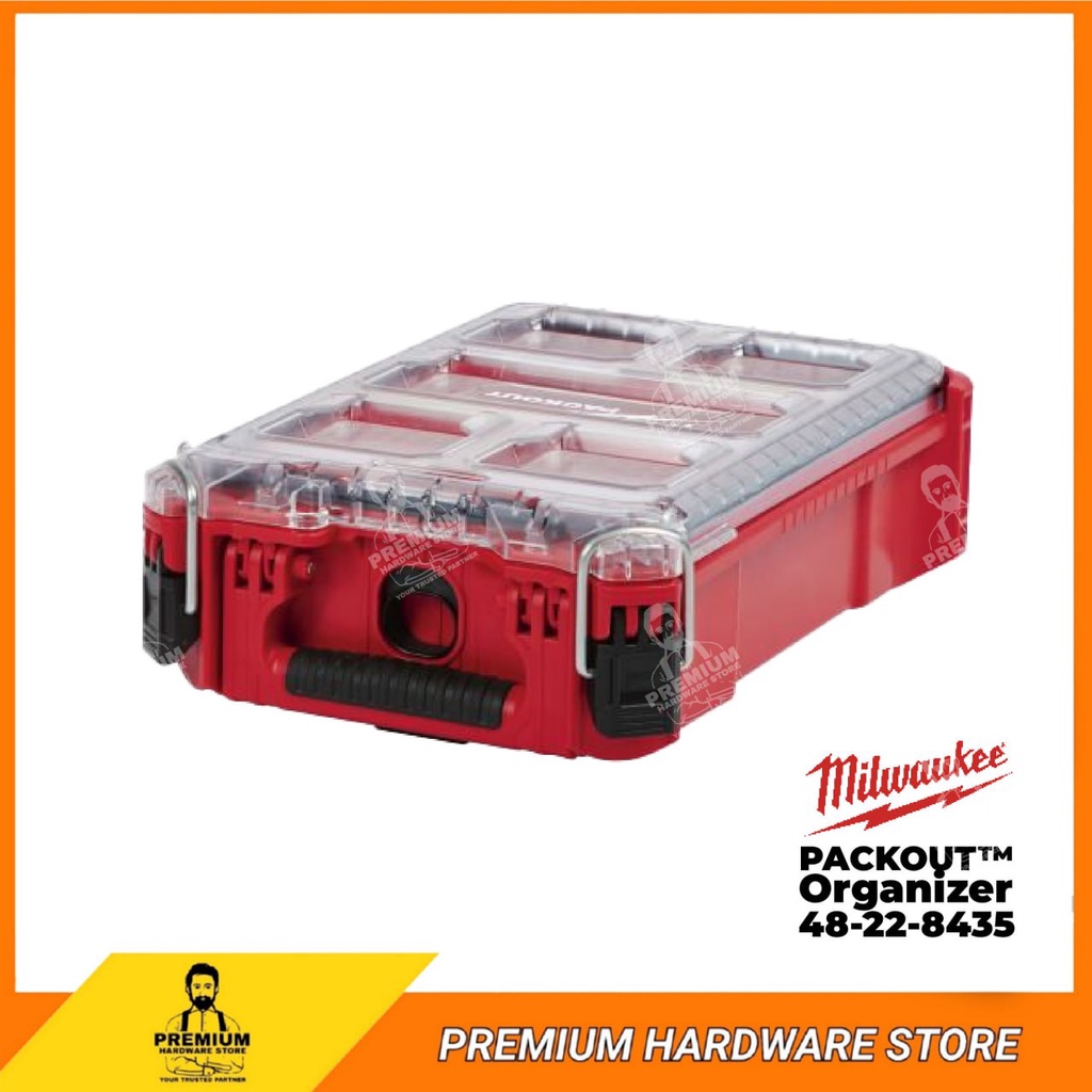 MILWAUKEE Packout Compact Organizer 48-22-8435 Compartment Storage Box ...