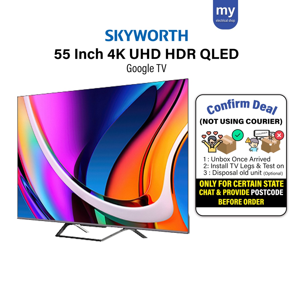 Skyworth 55 inch 4K UHD HDR QLED Google TV 55SUE8000 | Shopee Malaysia