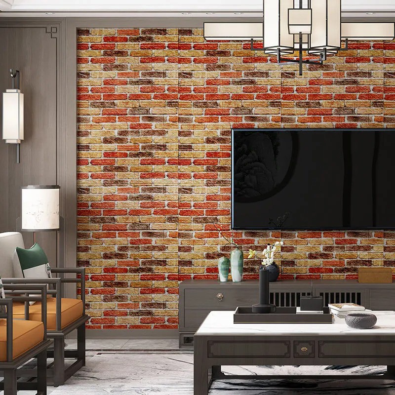 Brick Design Wall Paper Dinding Adhesive 3D Foam Wallpaper pelekat ...