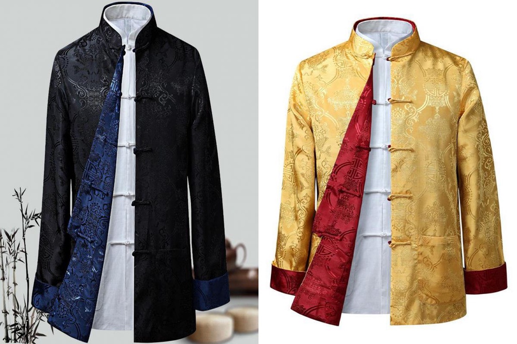 Pinangay Tang Suit Coat Retro Long Sleeved Reversible Chinese Style ...