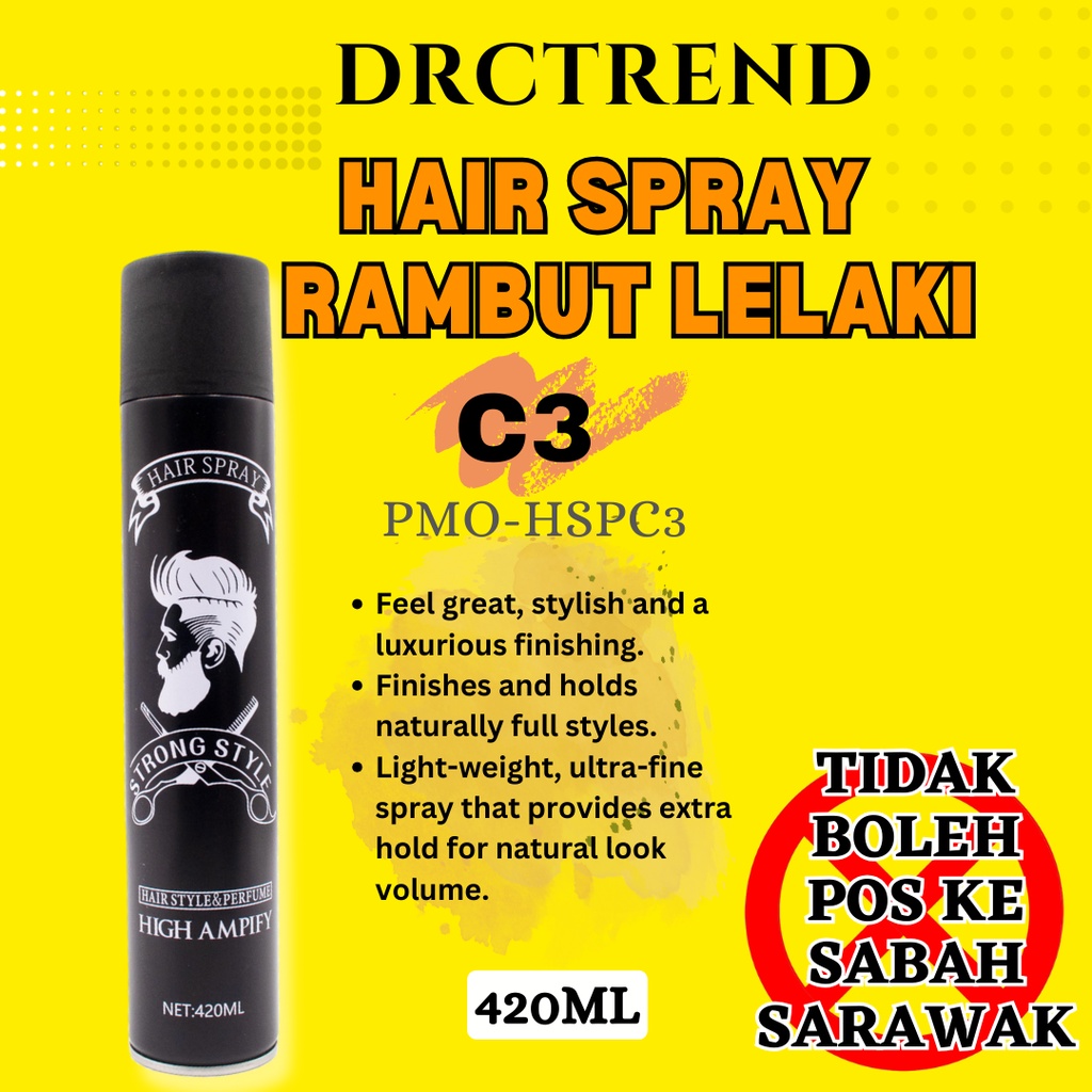 Hair Spray Styling SPRAY RAMBUT LELAKI Extra Hold Hair Spray Stylish ...