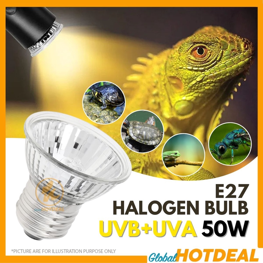 50W E27 UVA+UVB Reptile Lamp Bulb Turtle Basking UV Light Bulbs Heating Lamp Temperature For ...