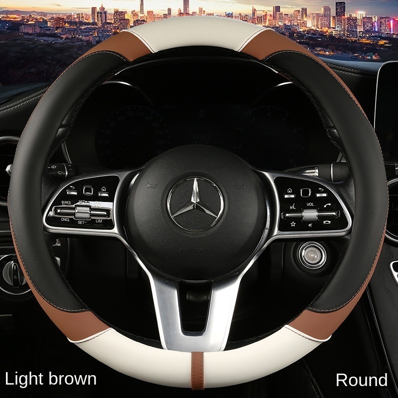 Luxury Leather PU UV Resistant Car Steering Wheel Cover Specific Car ...
