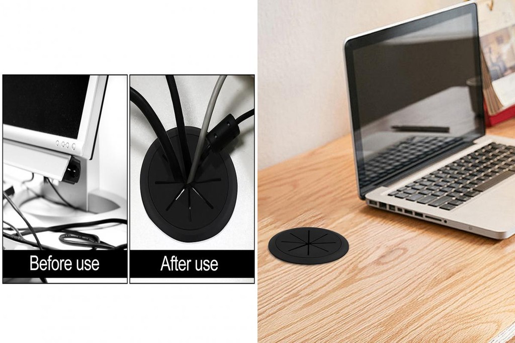 (VIP) Desk Wire Hole Cover Desk Cable Management Office Desk Cable ...