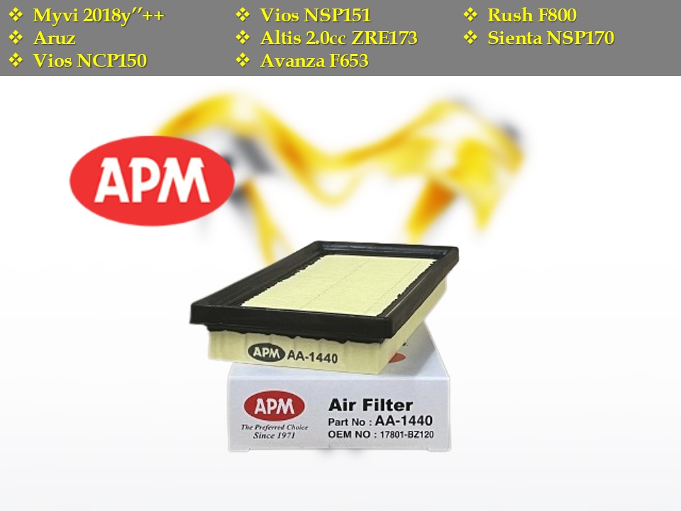 APM Air Filter - Perodua Myvi 2018y''+ Aruz / Toyota Vios NCP150 NSP151 ...