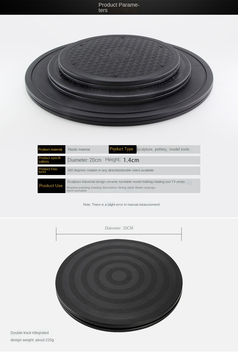 20/25/30cm Practical Pottery Wheel Rotate Turntable 360 Rotation Rotary ...