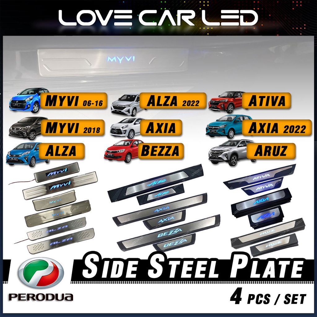 4Pcs Perodua Axia Bezza Alza 2022 Myvi old Myvi 18-23 Ativa Side Sill ...