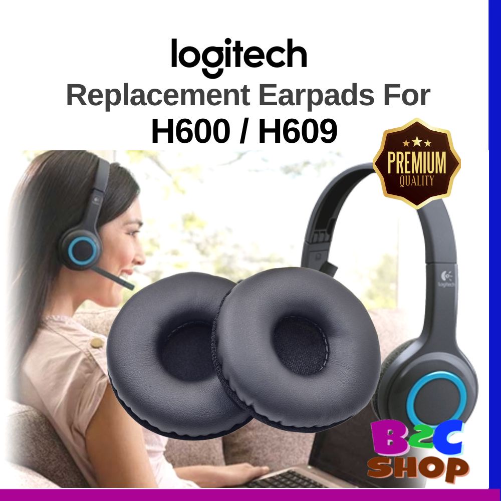 🔥𝗥𝗘𝗔𝗗𝗬 𝗦𝗧𝗢𝗖𝗞🔥 1 Pair Logitech H600 / H609 Headset Replacement Earpad Cushion Earpads - Black ...