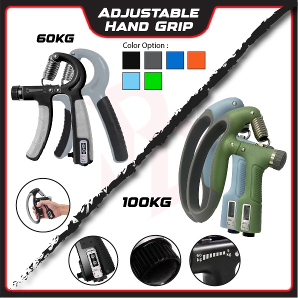 [5-60kg] Adjustable Hand Grip Fitness Gym Hand Strength Exercise ...