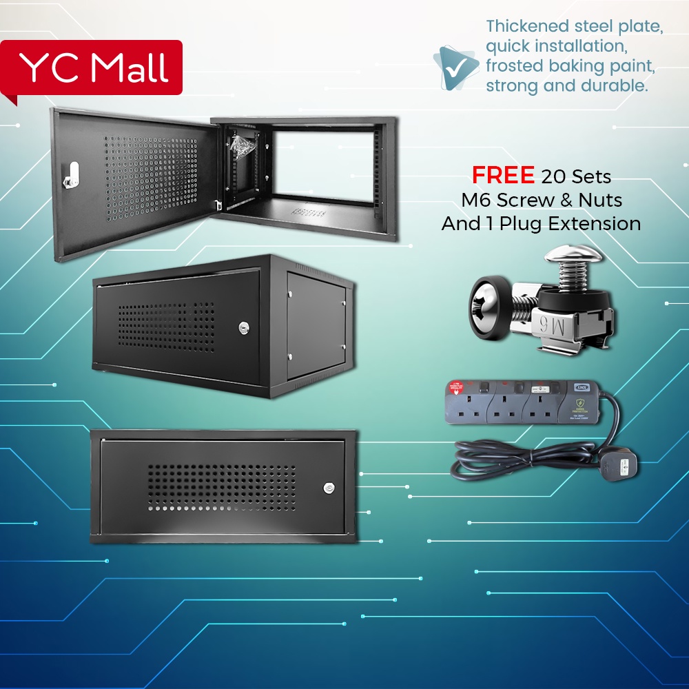 4U / 6U Wallmount Server Cabinet Network Rack With Perforated Metal | Shopee Malaysia