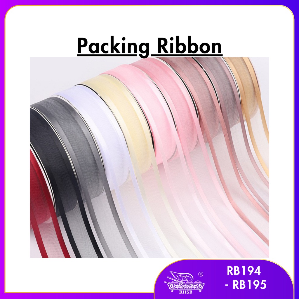 10YARDS X 2.54CM ORGANZA RIBBON / HIASAN REBEN / RIBBON HADIAH / FLOWER ...