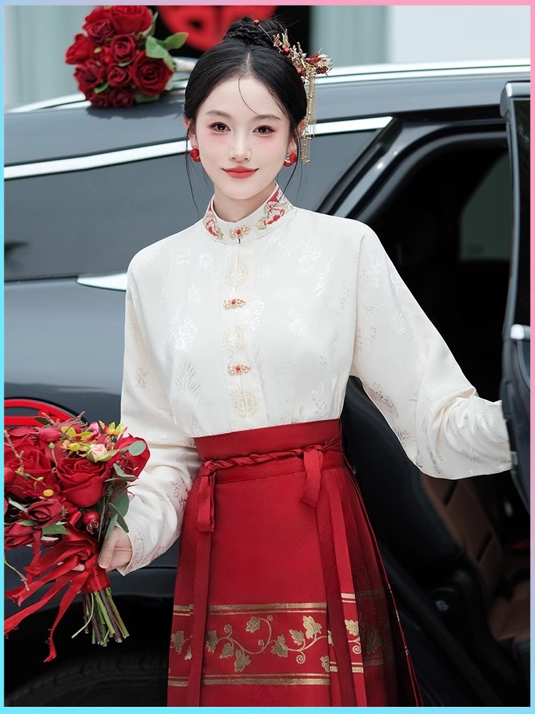 【YXC】New Women Chinese-style Horse-face Skirt Vintage Embroidered ...