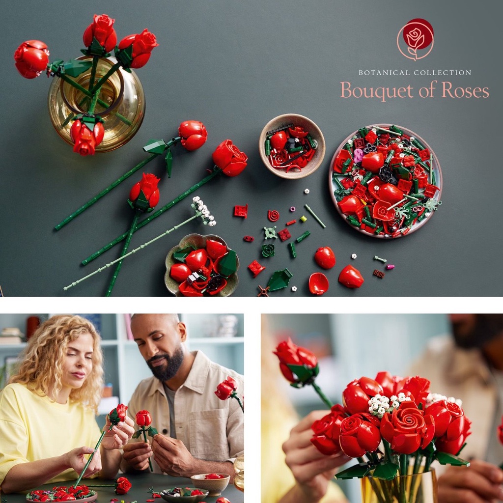 LEGO 10328 ICONS Bouquet of Roses Building Set (822 Pieces) | Shopee ...