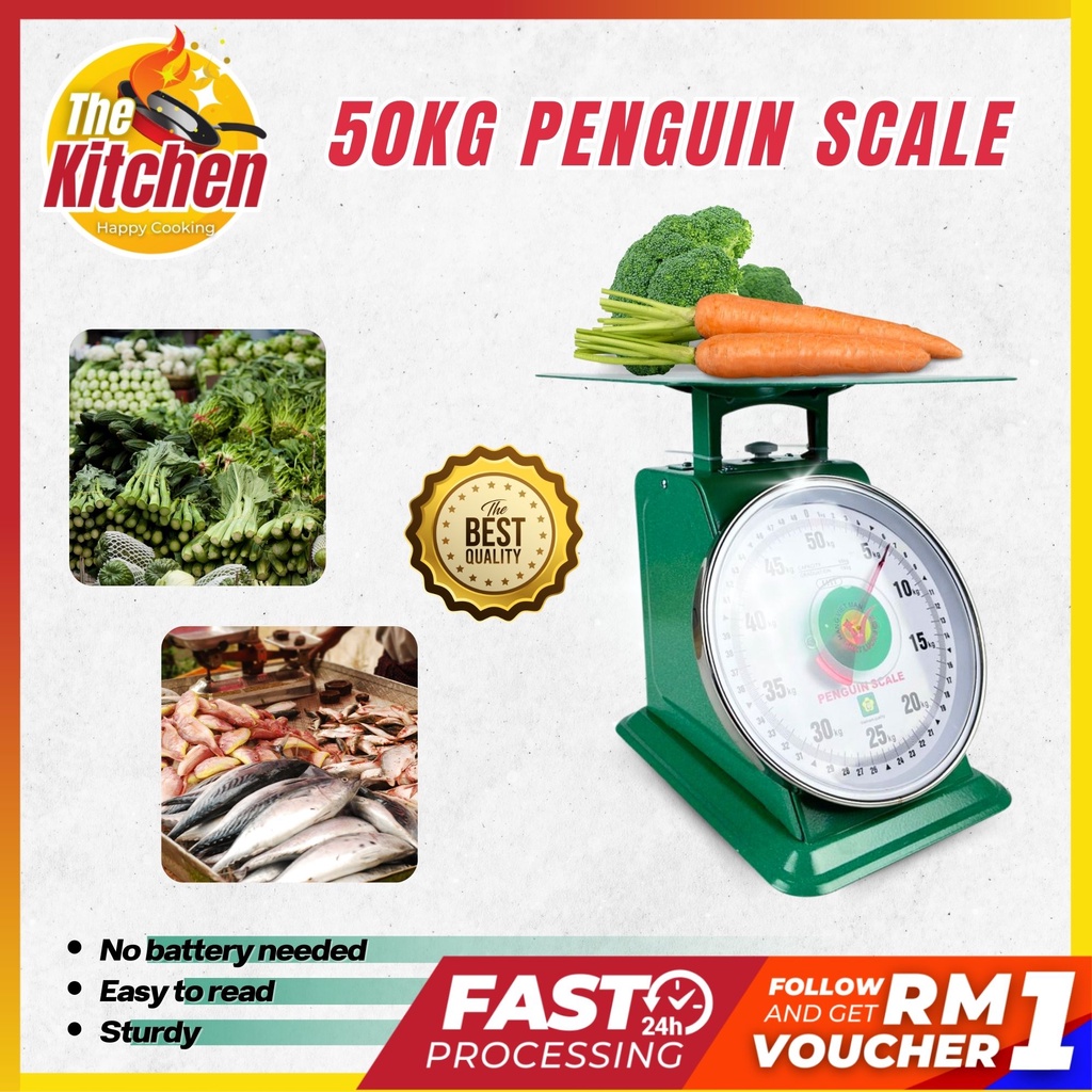 Adjustable Tare 50kg Penguin Spring Weight Scale Mechanical Balance ...