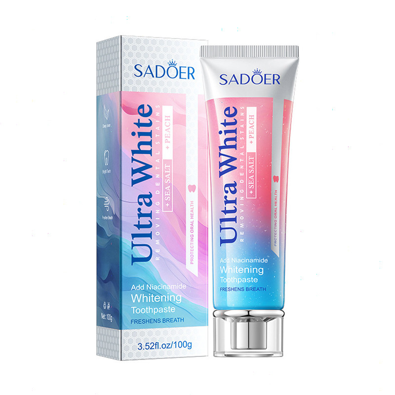 ROREC SADOER Ultra White Sea Salt Peach Toothpaste Niacinamide ...