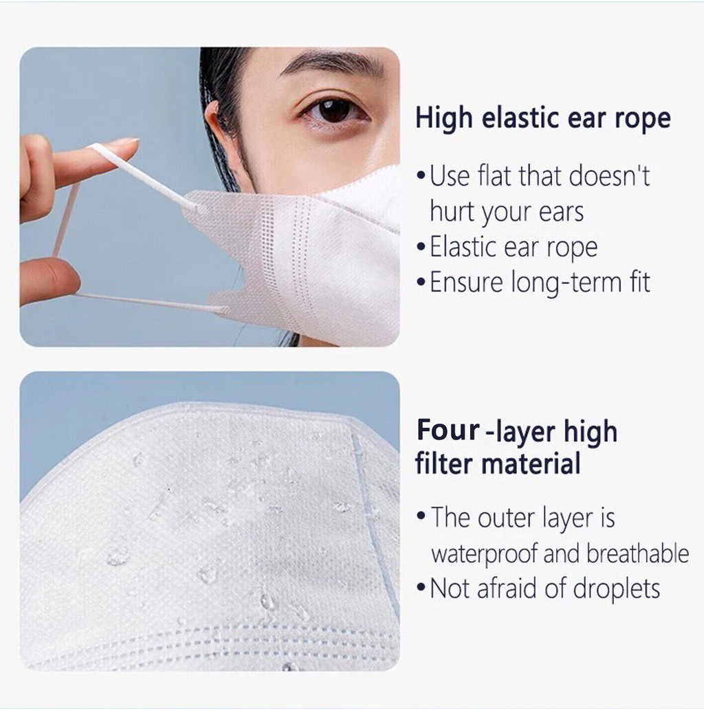 KF94 MASK 50pcs HEADLOOP MASK HIJAB MASK KF94 4 LAYERS PROTECTION FACE ...
