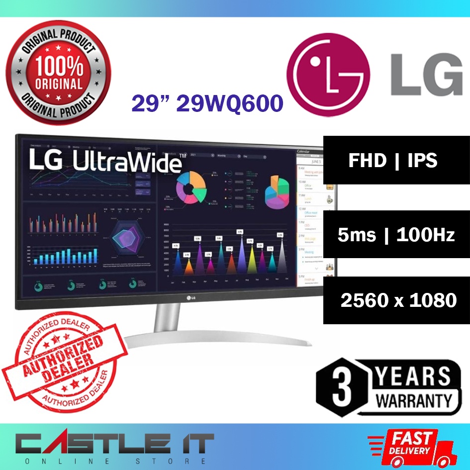 LG 29" 29WQ600 UltraWide Full HD 21:9 FreeSync HDR10 LED 29 inch IPS ...