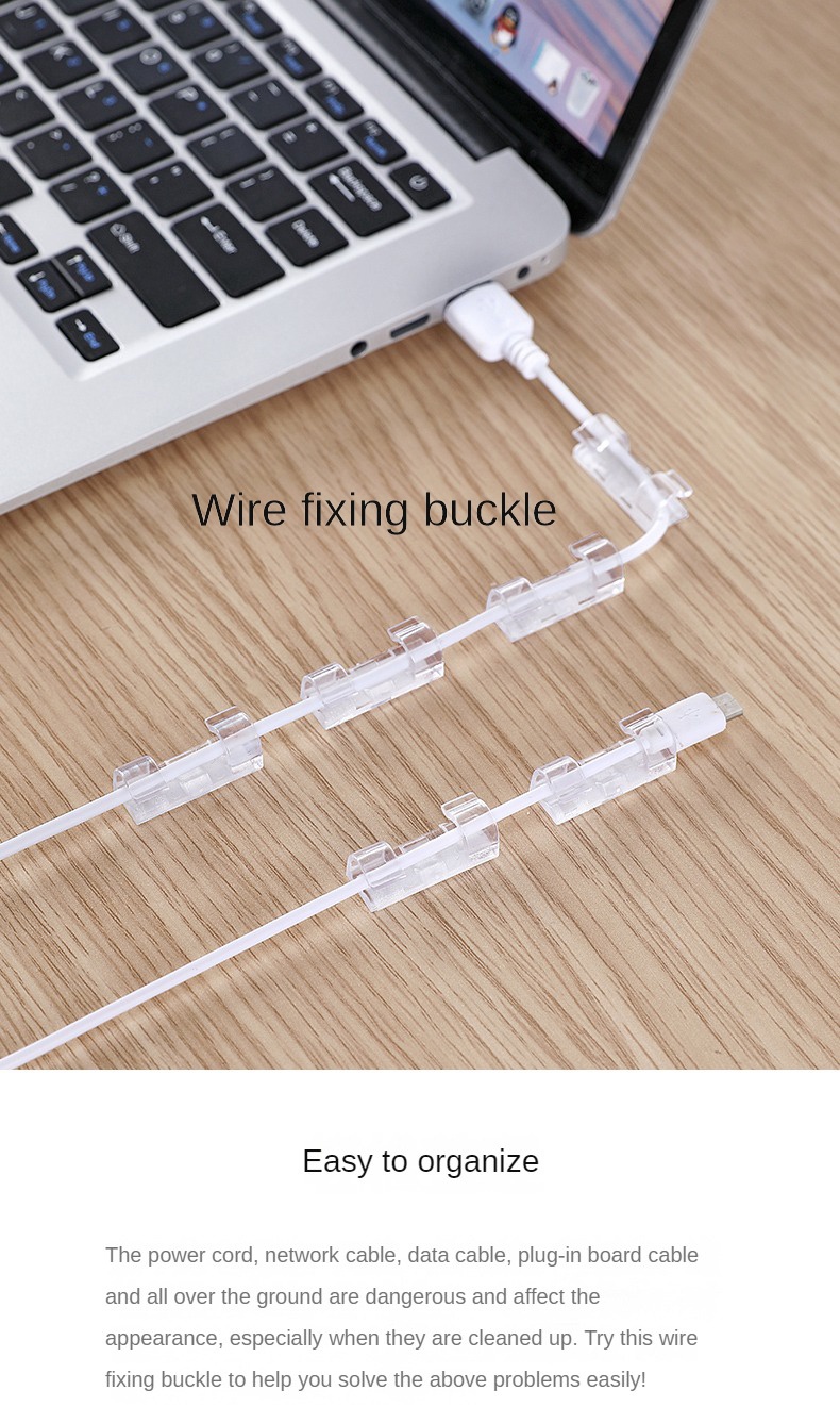 20 Pcs Wire Holder Wire Cable Clips Desktop Organizing Wall Adhesive ...