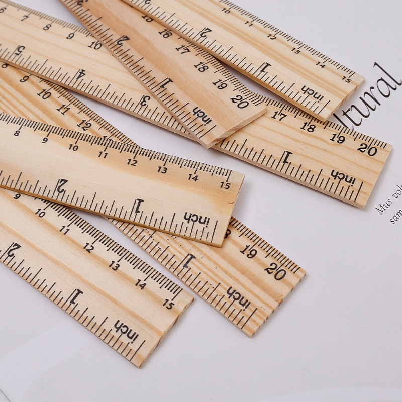 15cm/20cm Simple Single Sided Double Scale Wooden Ruler/ Student Exam ...
