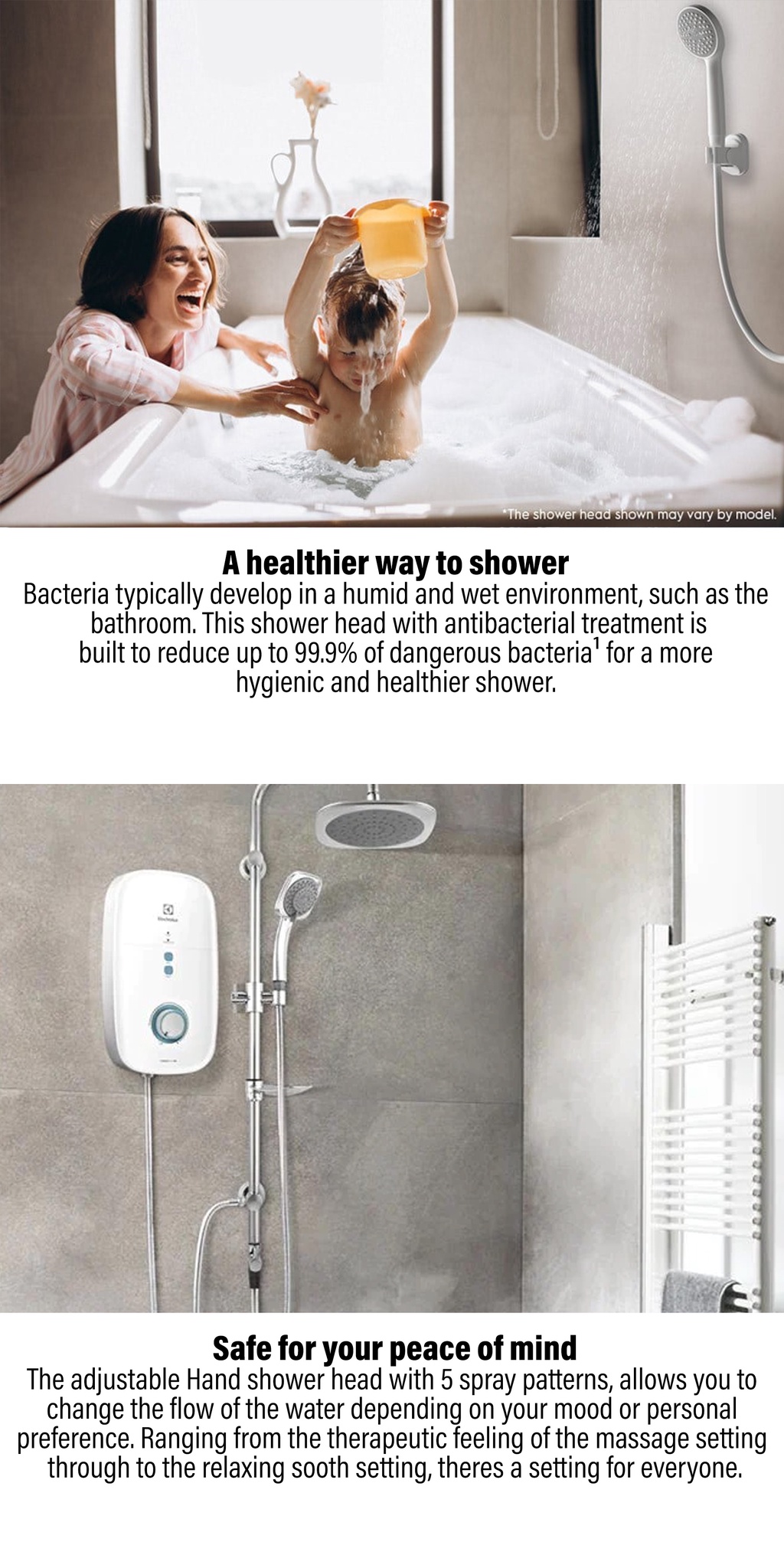 Electrolux DC Pump Rain Shower Water Heater EWE361MB-DST1 EWE361KB-DWB1 ...