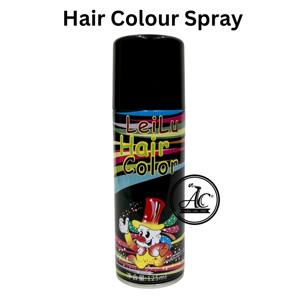 Leilu Hair Colour Spray 125ml Black Colour Hair Spray Temporary Hair ...