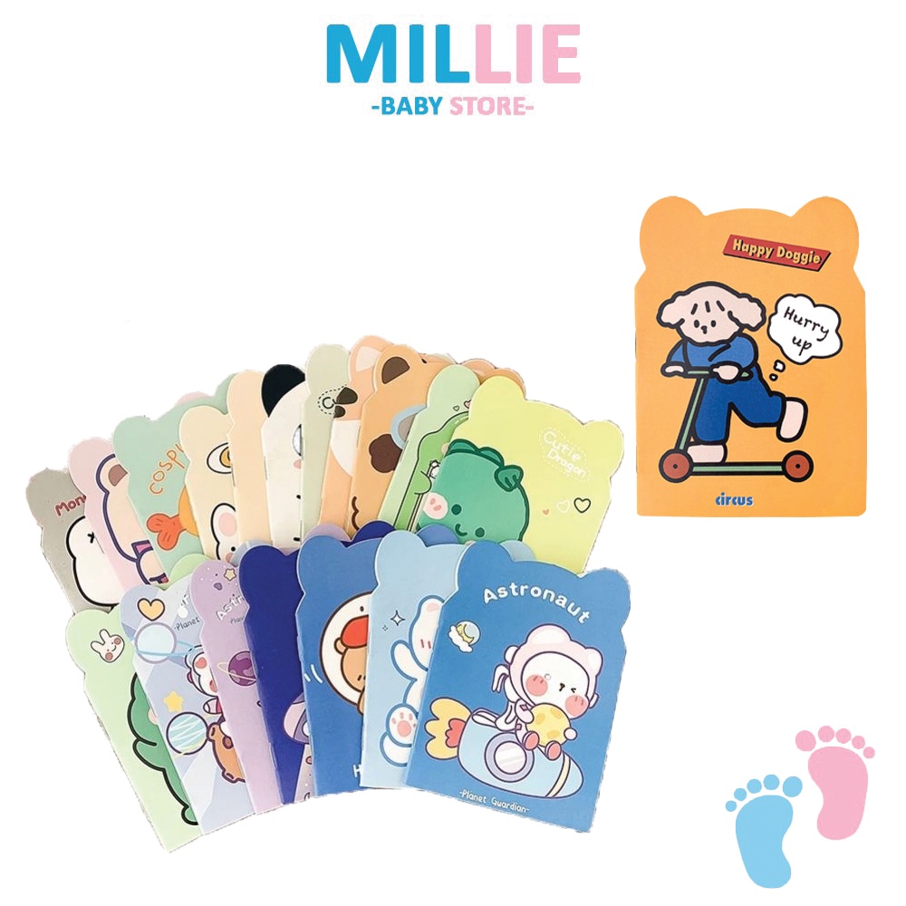 MILLIE Creative And Cute Ear Shaped Note Book Cartoon Notebook Line ...