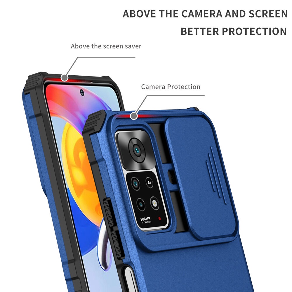 KEYSION Shockproof Case for Redmi Note 11 11 Pro 5G Push Pull Camera ...
