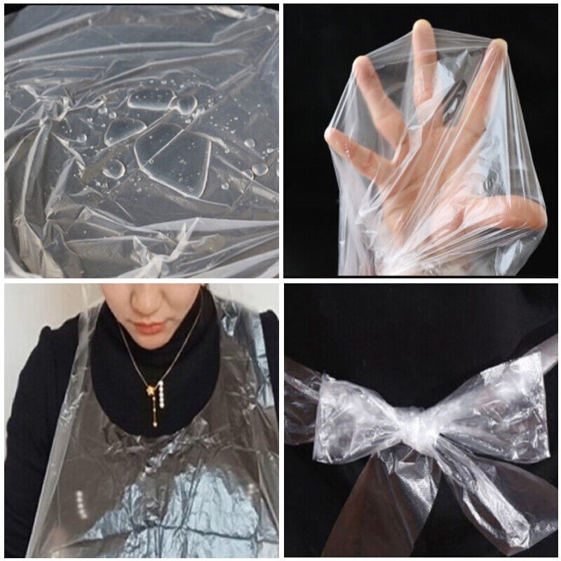 1 Pcs Disposable Plastic Apron Clear Anti Oil Stain Waterproof Adult ...