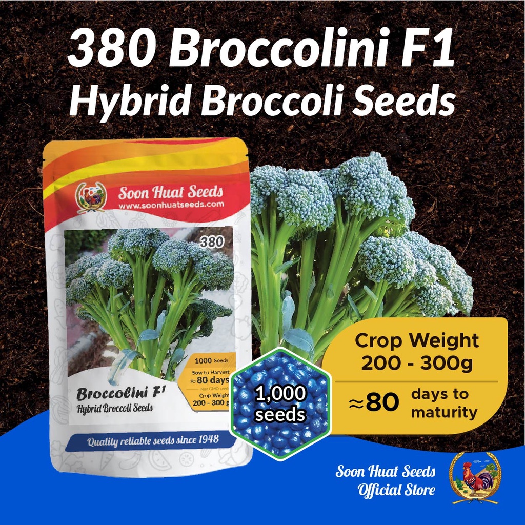 [5g] 380 Benih Sayur Broccolini Soon Huat Seeds | Shopee Malaysia