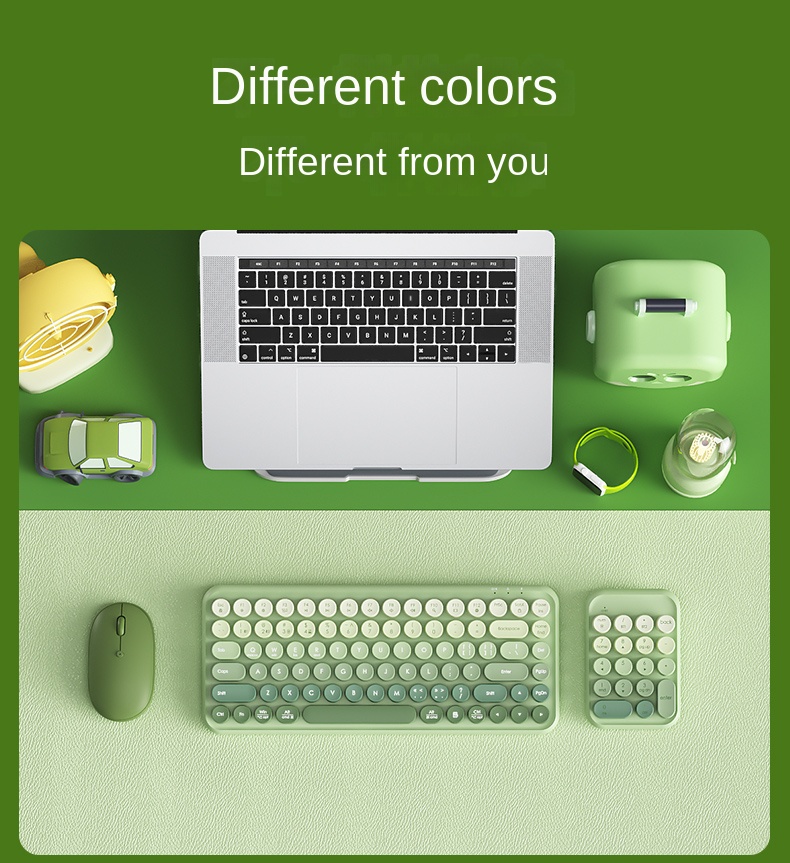 BOW Three-mode Wireless Bluetooth numeric keypad Mouse Gradient Pink ...