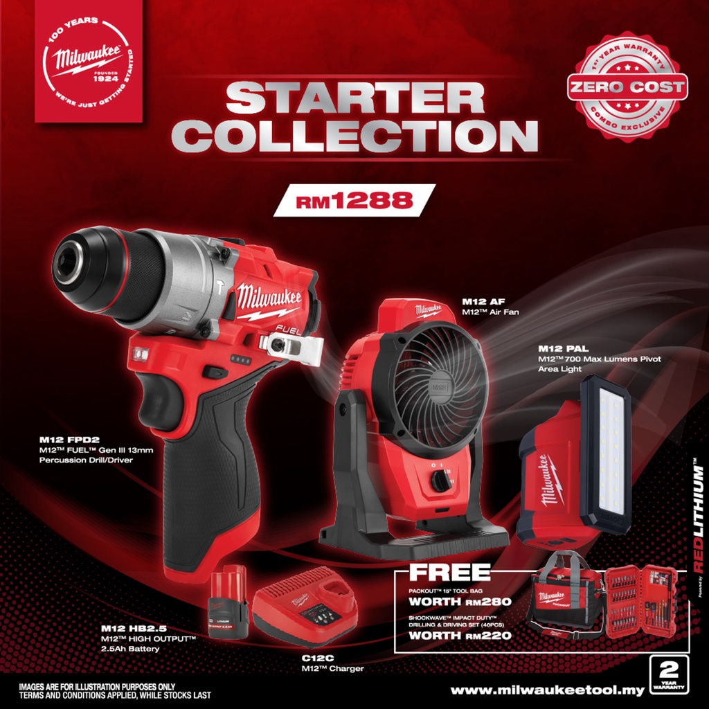 Milwaukee M12 Starter Collection Mega Combo / M12 FPD + M12 AF + M12 ...